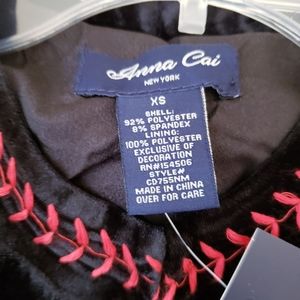 Anna Cai | Tops | Anna Cai Black Velour Floral Jacket | Poshmark